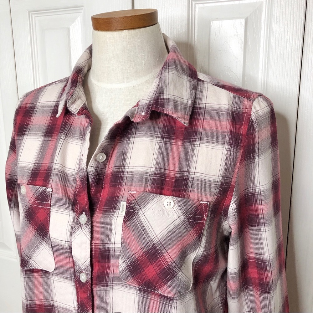Levi’s Maroon Plaid Cotton Button Up Shirt - Gem